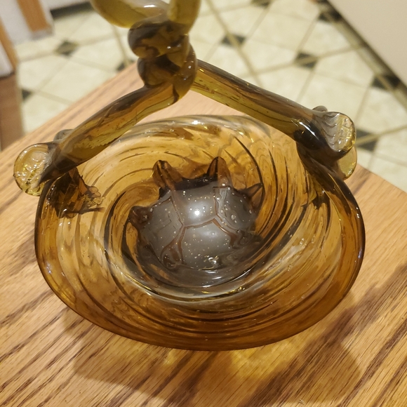 Art | Vintage Hand Blown Glass Amber Decor Piece 12 Inches Tall ...